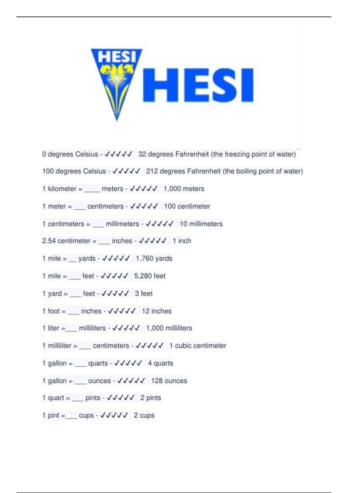 HESI – Math -ACTUAL EXAM- LATEST VERSION -QUESTIONS AND ANSWERS- WITH ...