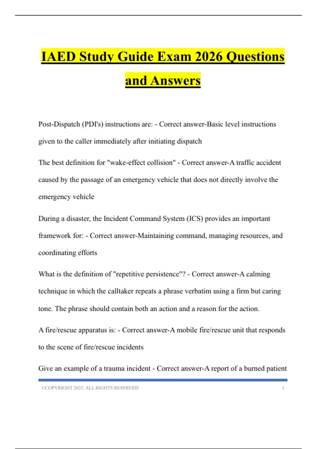 IAED ETC Bundled Exams 2026 Questions and Answers 100% Pass Guaranteed ...