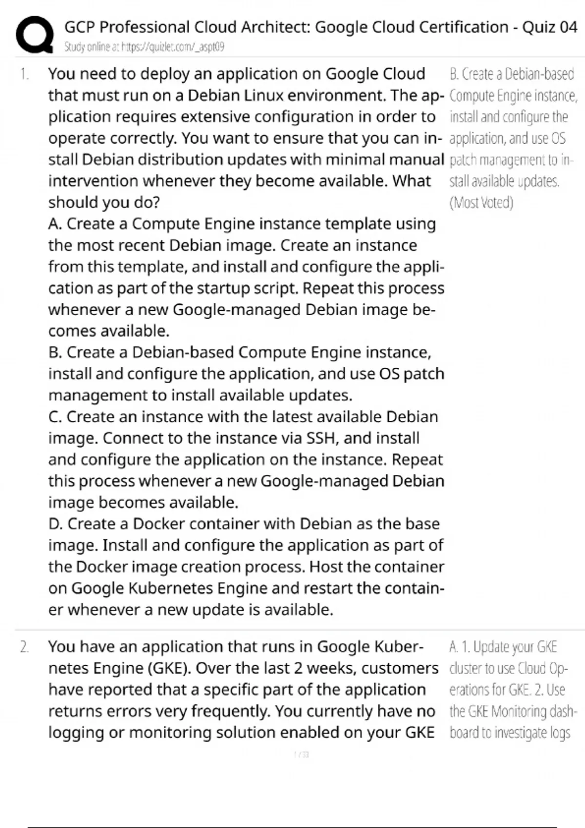 GCP Professional Cloud Architect / Google Cloud Quiz 04 / 2025 Exam ...