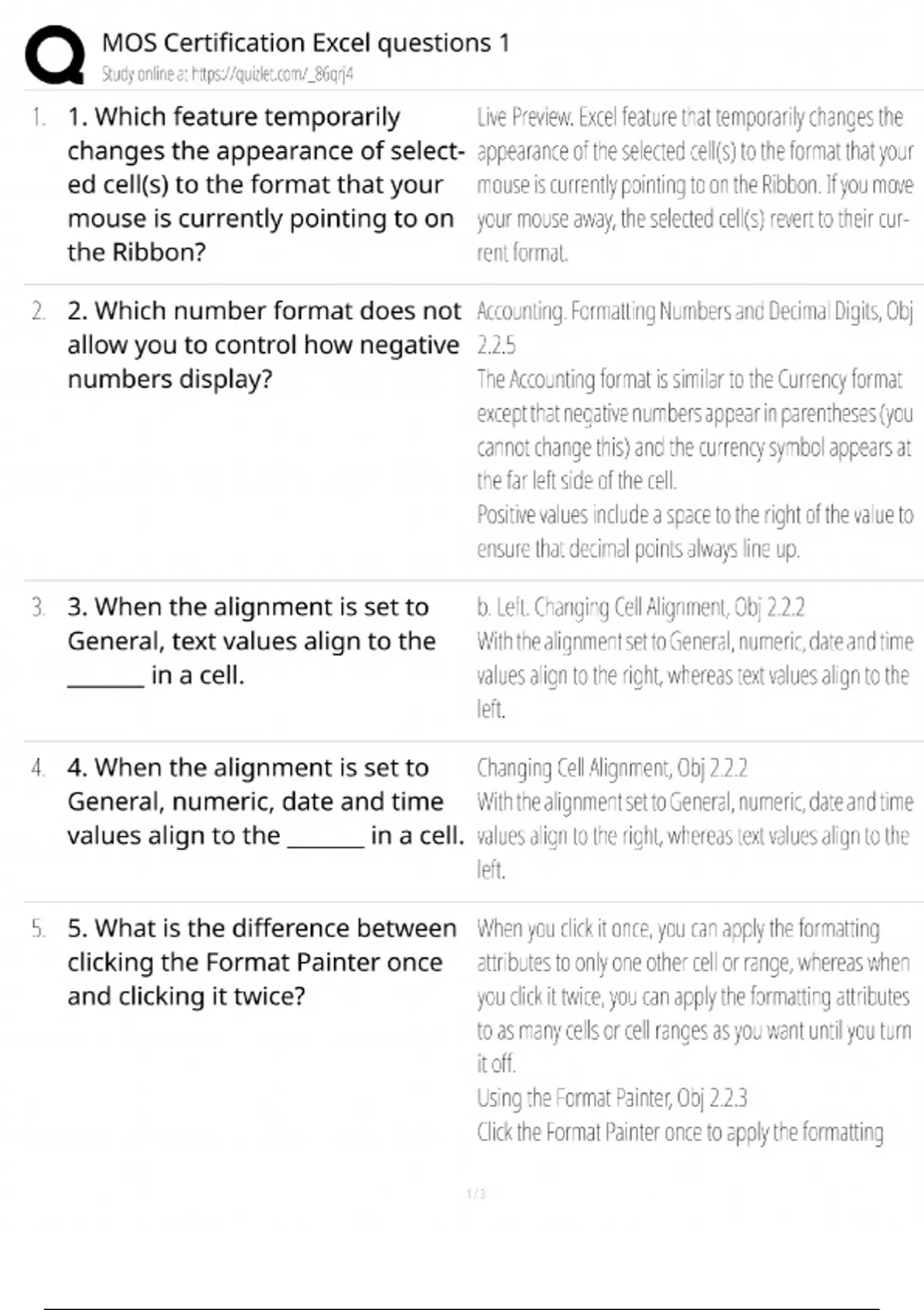 MOS Certification Excel / MO-200 MO-201 Questions Set 1 / 2025 Practice ...
