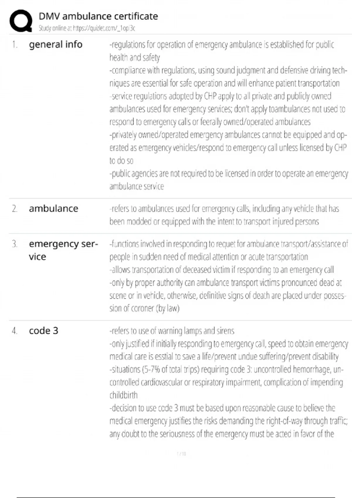 DMV Ambulance Certificate / Emergency Vehicle Operator Course (EVOC ...