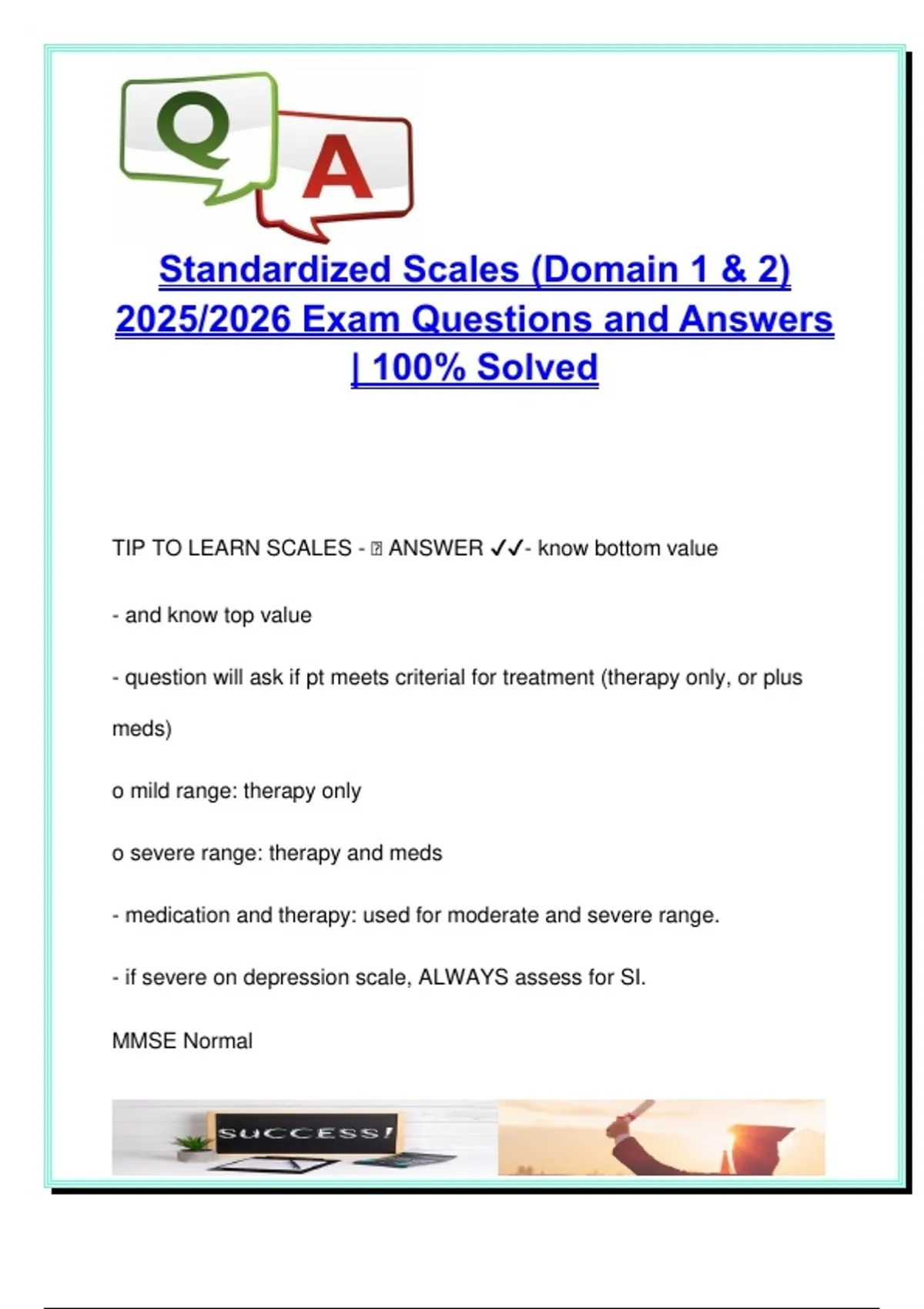 Standardized Mental Health Scales 2025/2026 – MMSE, SLUMS, HAM-D, PHQ-9 ...