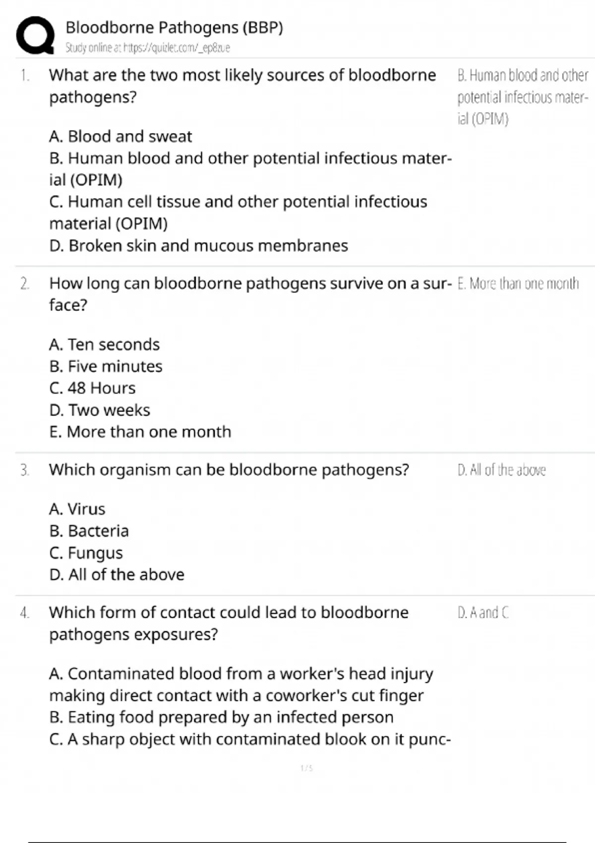 Bloodborne Pathogens (BBP) / OSHA Certification / 2025 Exam / Score 100 ...