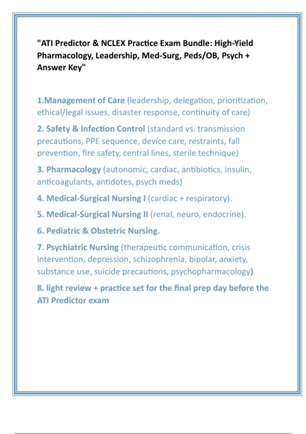 "ATI Review & NCLEX Practice Exam — Timed Full-Length Test + Targeted ...