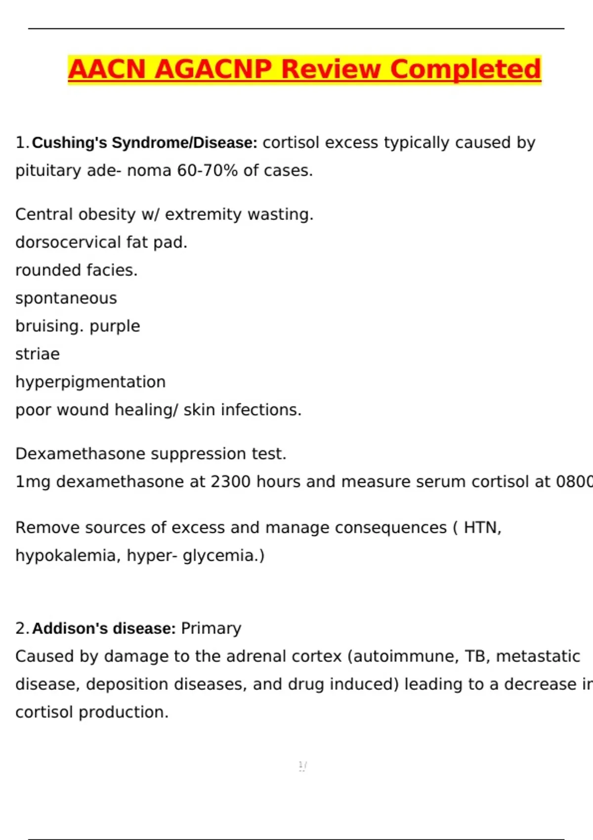 AACN AGACNP Review Exam (Latest 2025 / 2026 Update) Questions and ...