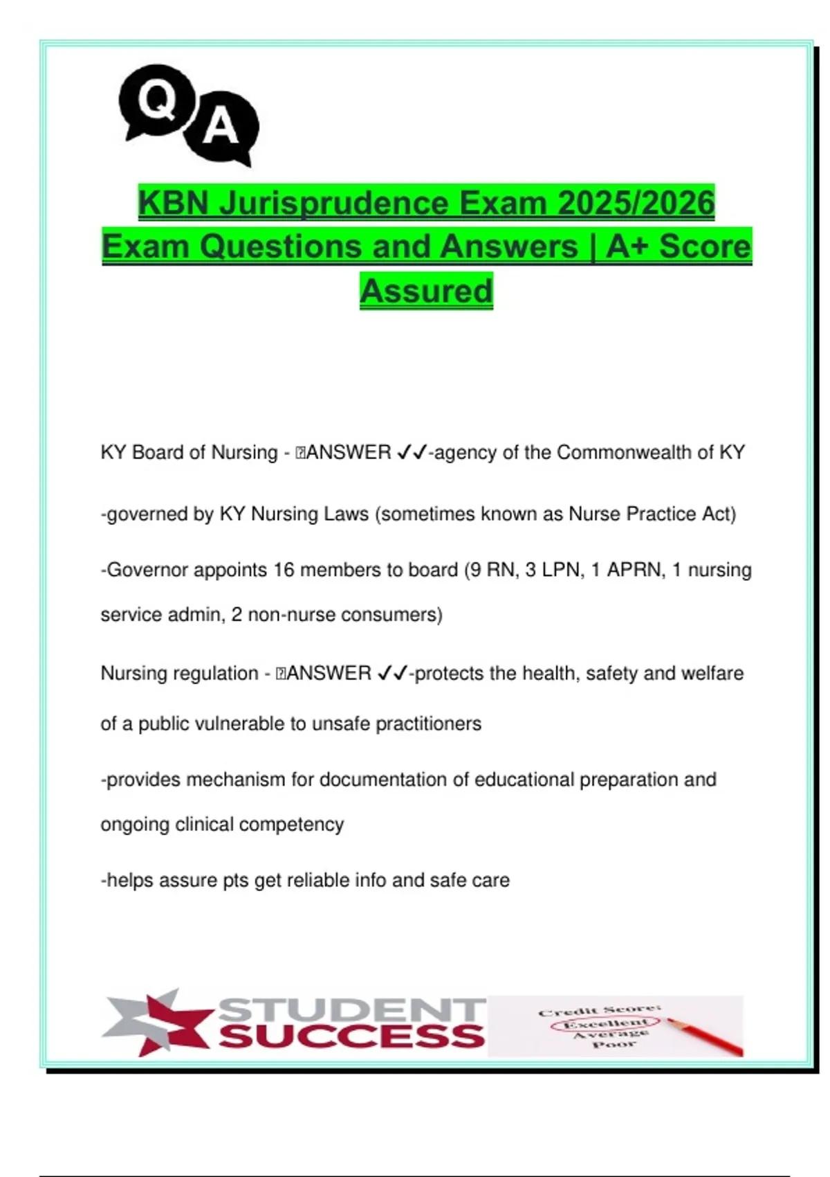 KBN Jurisprudence Exam 2025/2026 — Verified Questions and Answers ...