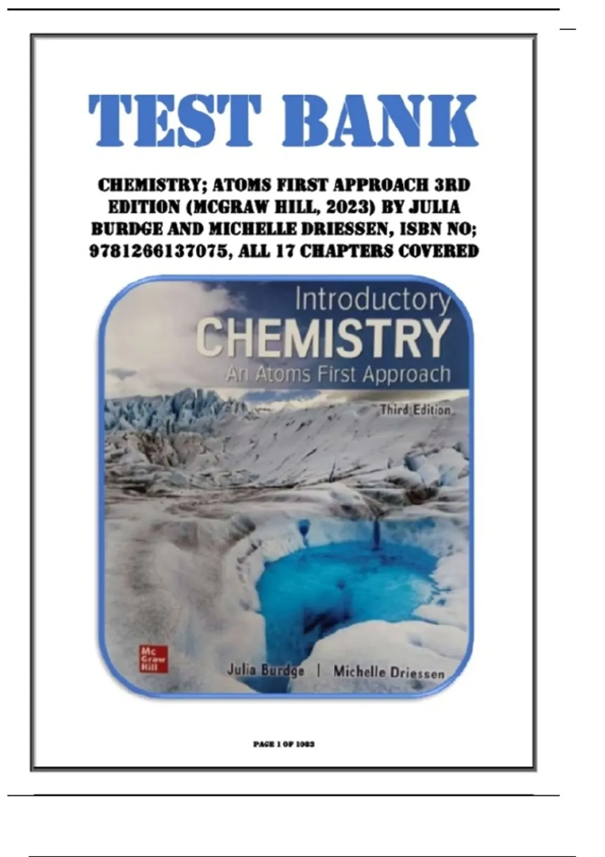 Test Bank for Chemistry; Atoms First Approach, 3rd Edition (McGraw Hill ...