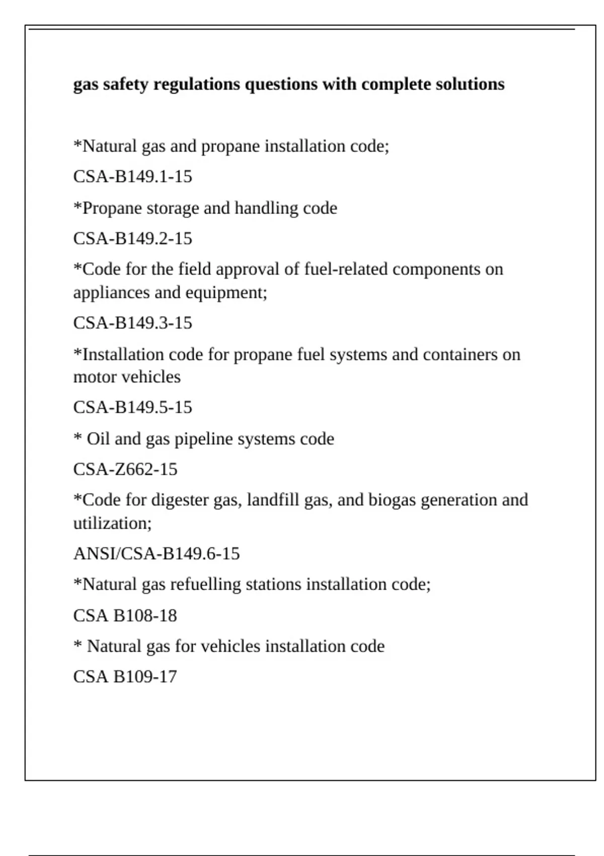 gas safety regulations questions with complete solutions - Gas safety ...