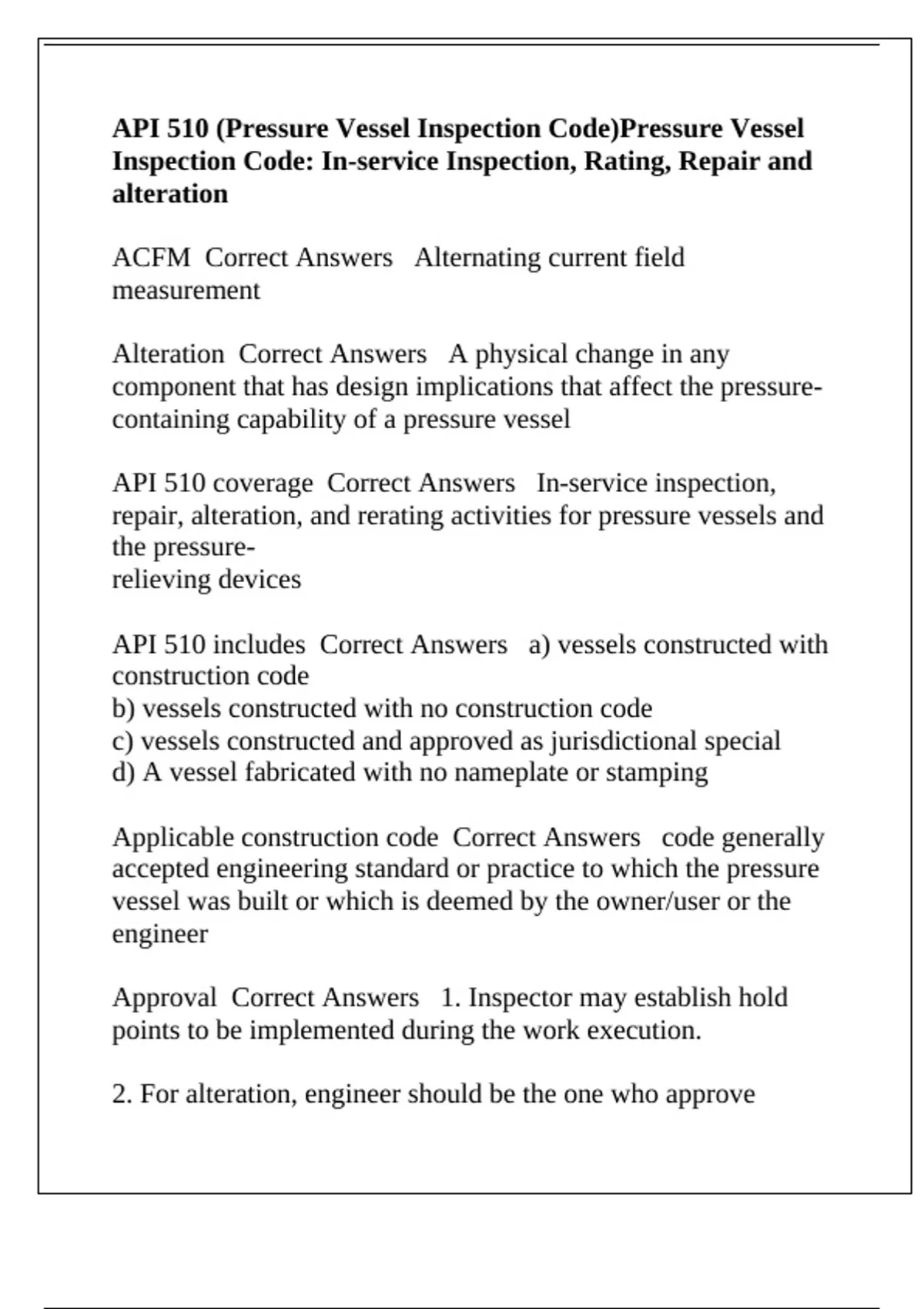 API 510 (Pressure Vessel Inspection Code)Pressure Vessel Inspection ...