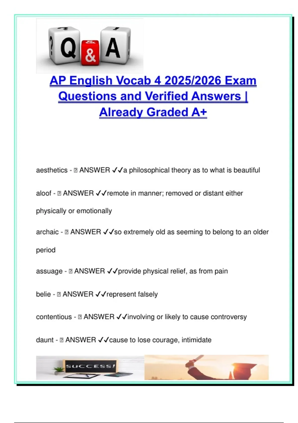 AP English Vocabulary List 4 – 2025/2026 | 25+ Verified Terms with ...