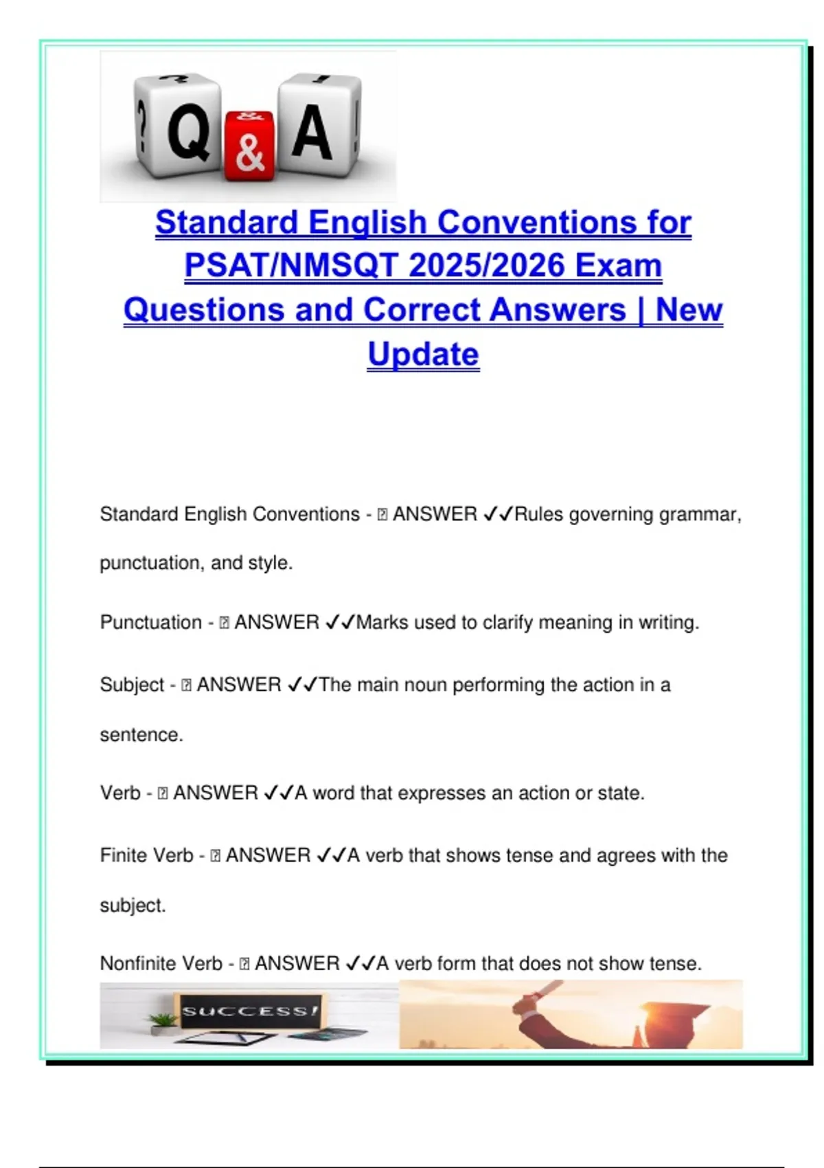PSAT/NMSQT 2025/2026 Standard English Conventions Guide – 100+ Grammar ...