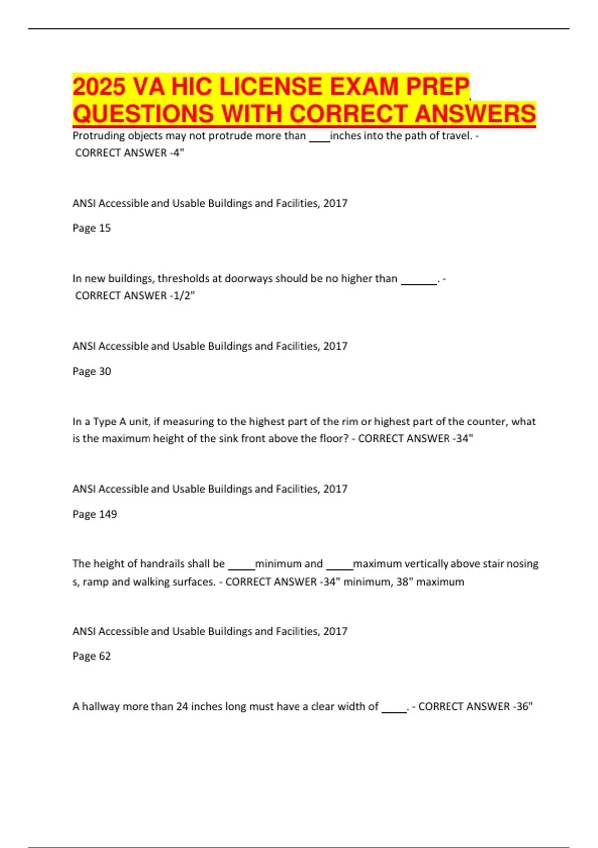 2025 VA HIC License Exam Prep Questions with Correct Answers | Updated ...