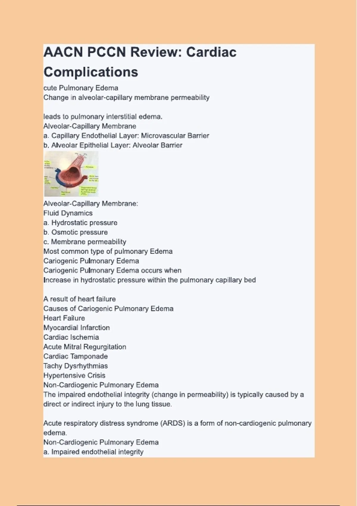 AACN PCCN Cardiac Complications Questions and Answers Complete Study ...
