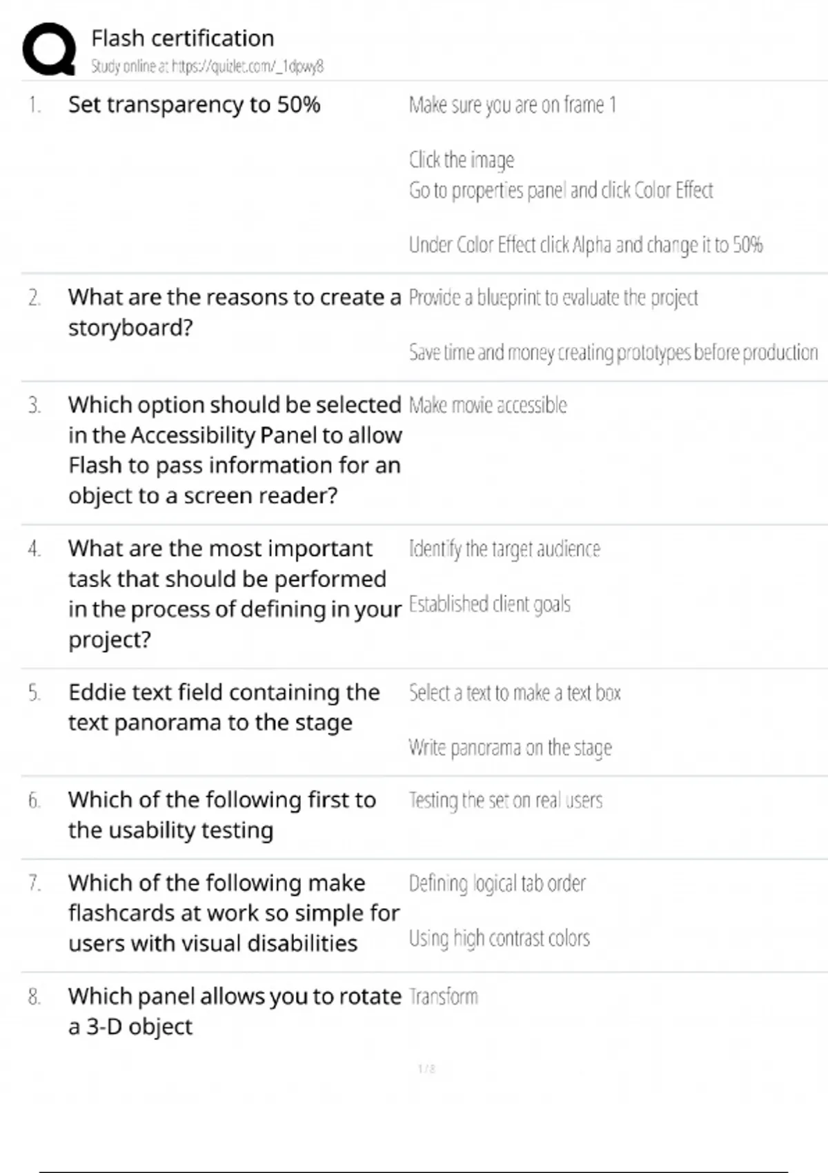 Adobe Flash Certification / Practice Exam & Study Guide / 2025 Update ...