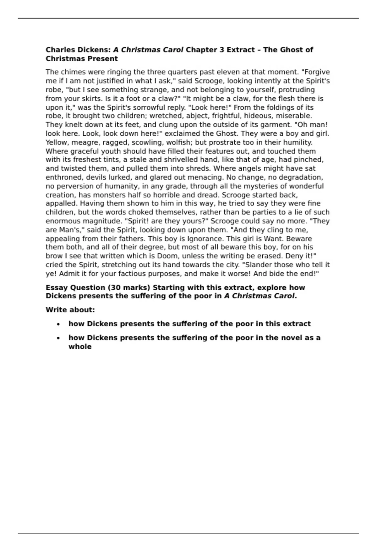 AQA GCSE English Literature: ' A Christmas Carol' Example Essay ...