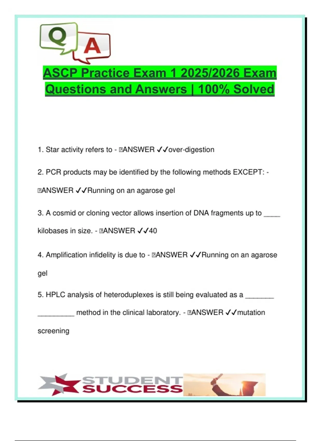 ASCP Practice Exam 1 – 2025/2026 | 200+ Exam-Level Questions with ...