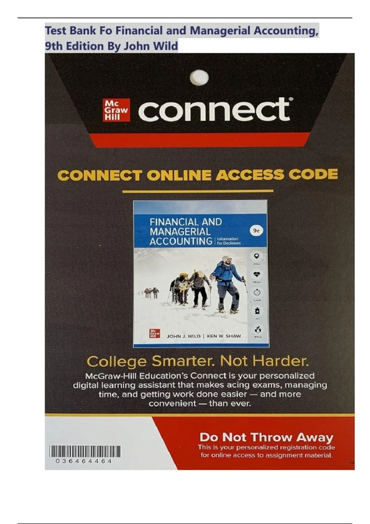 TEST BANK Financial and Managerial Accounting 9th Edition - John J ...