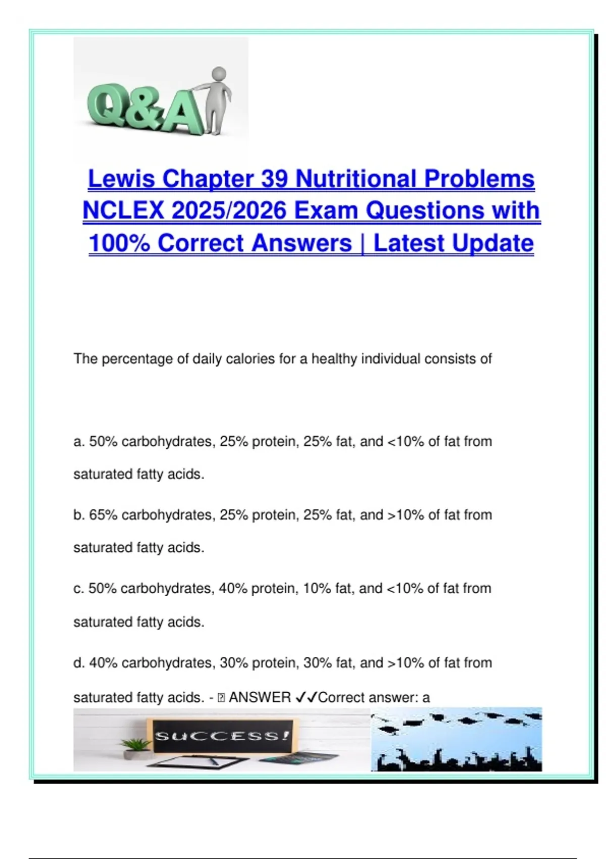 NCLEX 2025/2026 | 50+ Practice Questions with Correct Answers on ...