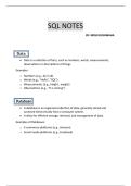 Summary Complete SQL Notes with Examples | DBMS & RDBMS Guide - CS201 ...