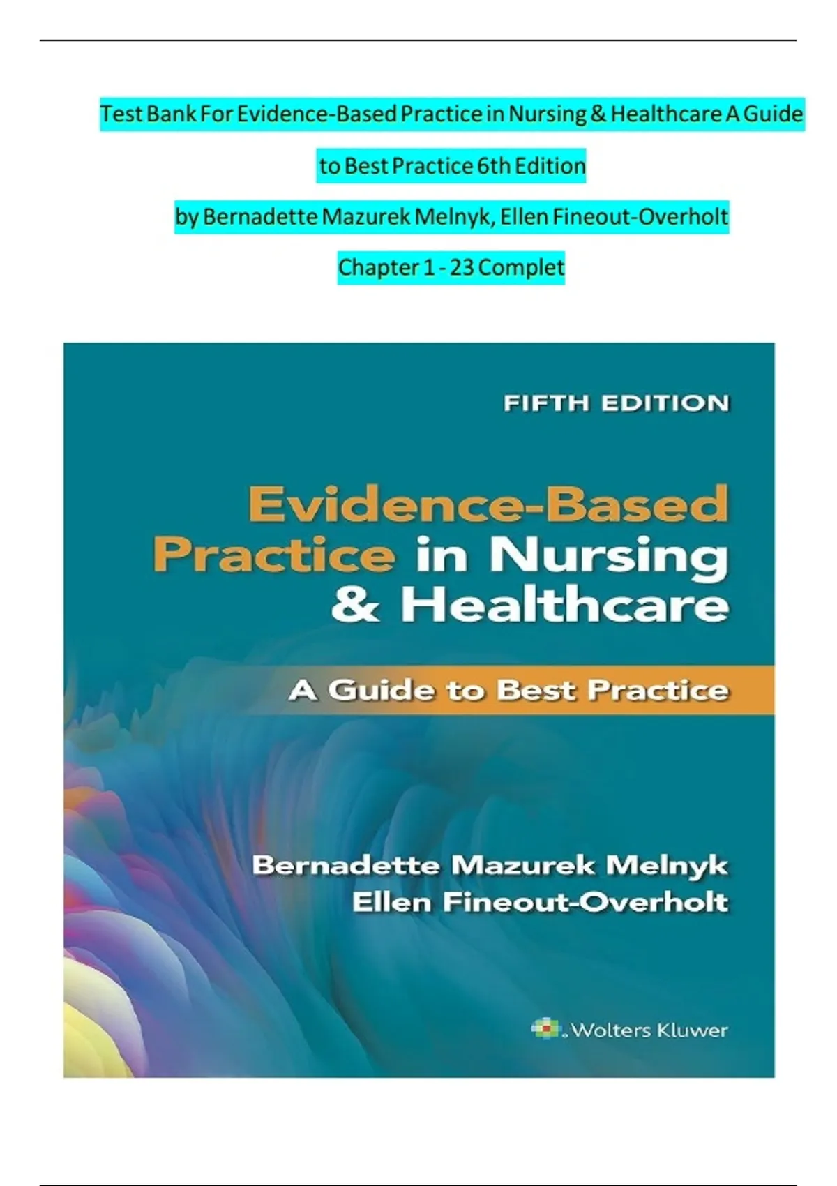 Evidence-Based Practice in Nursing & Healthcare: A Guide to Best ...