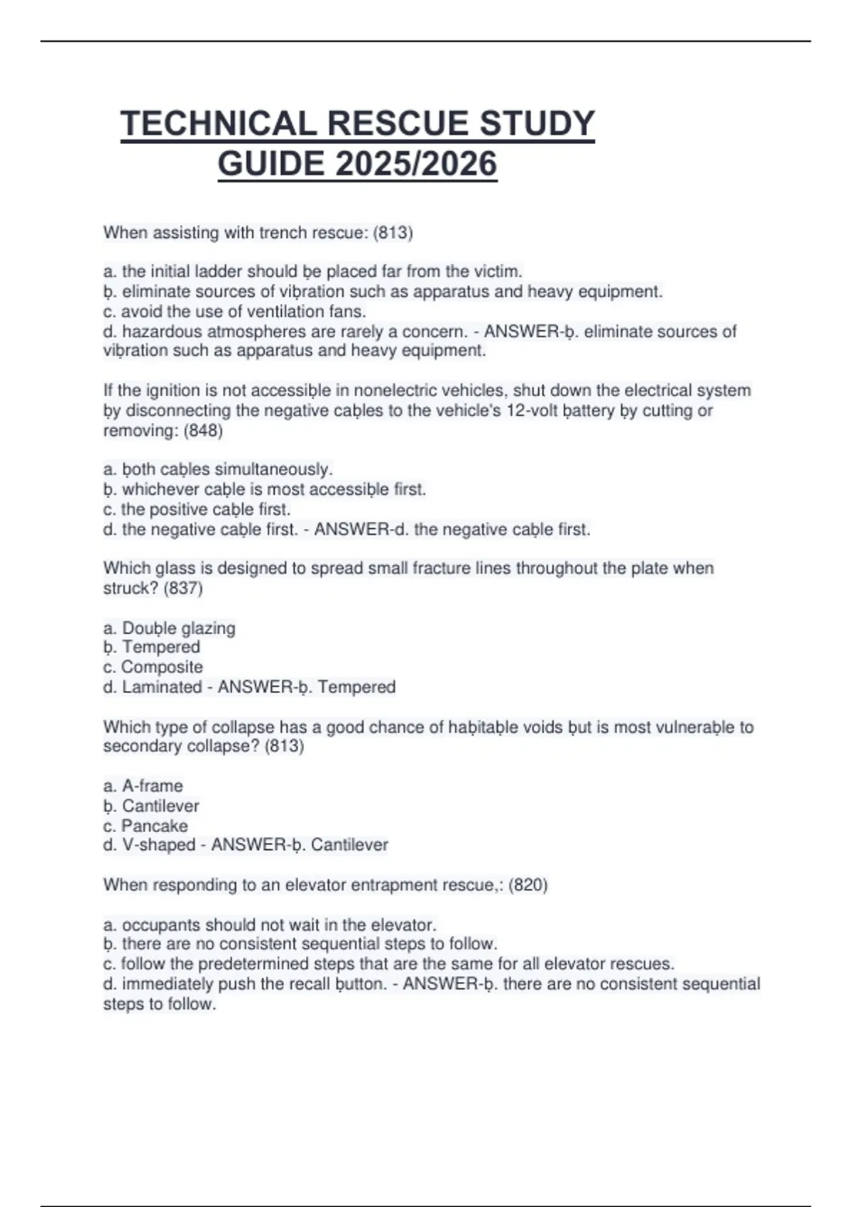 Package deal for Technical rescue TECHNICAL RESCUE QUESTIONS AND ...