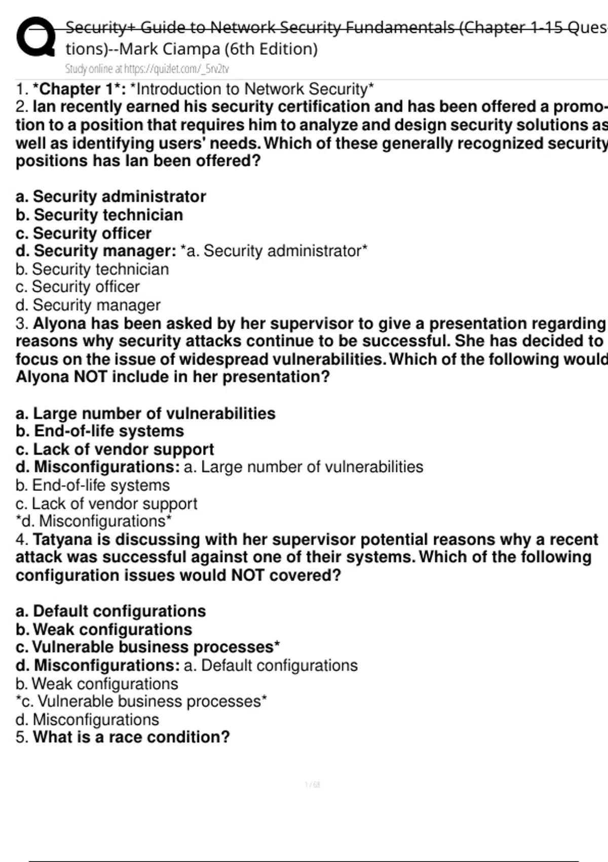 CompTIA Security+ Guide to Network Security Fundamentals – Test Bank ...