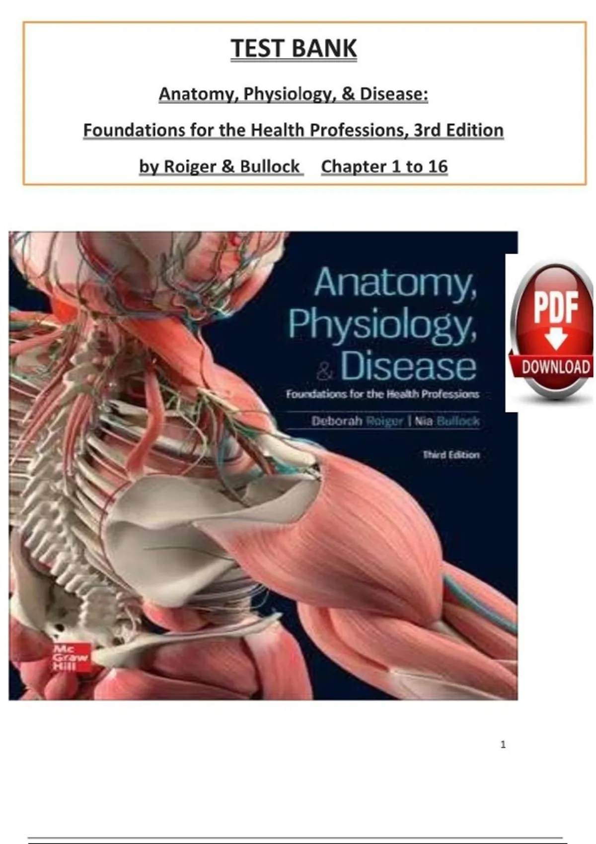 Test Bank- Anatomy, Physiology, & Disease: Foundations for the Health ...