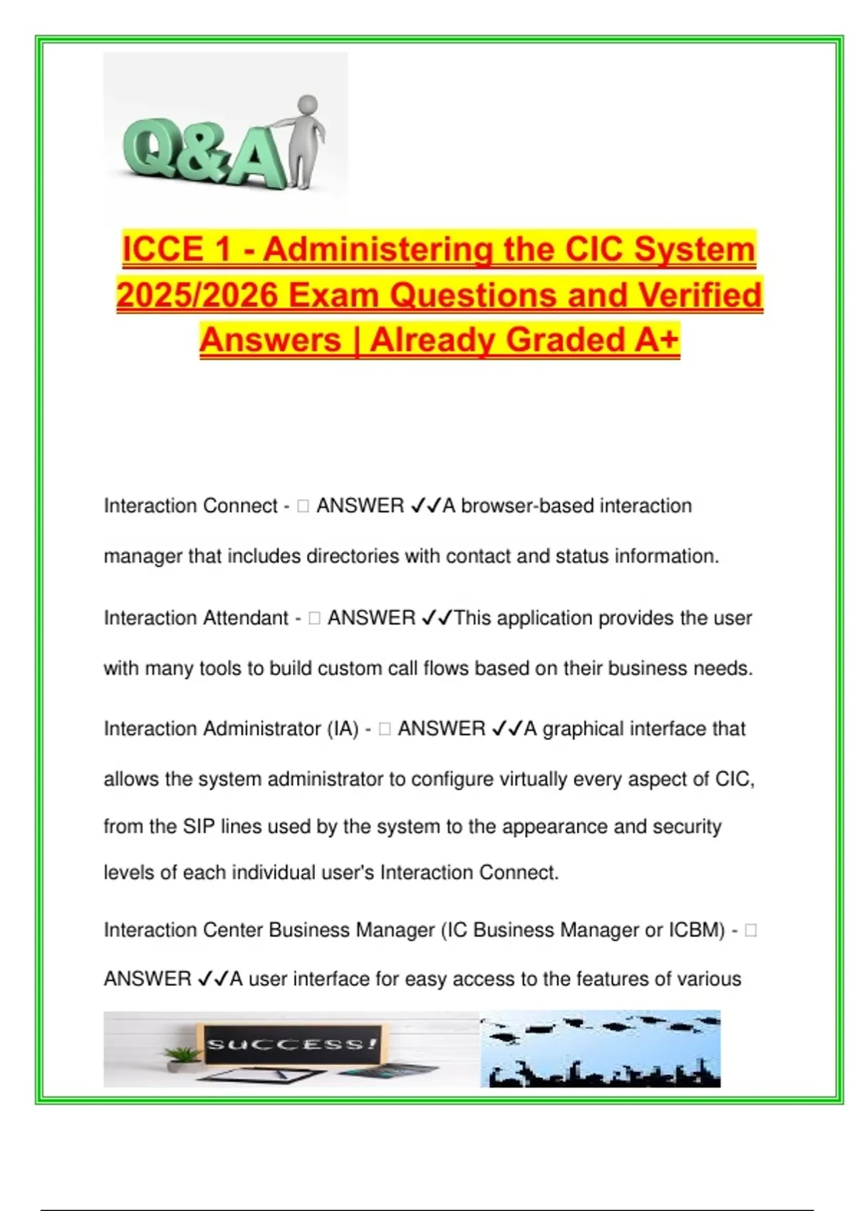 CCE 1 Admin & CIC Exam Questions 2025/2026 – 250+ Questions, Roles ...