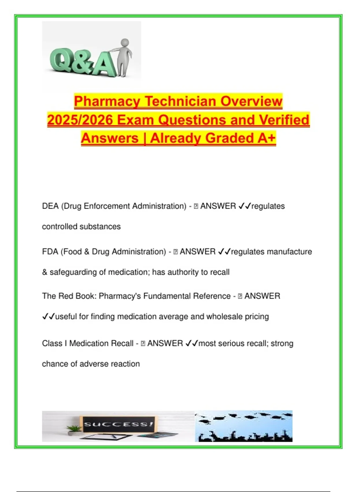 Pharmacy Technician Overview 2025/2026 – 80+ Verified Q&A on DEA Forms ...