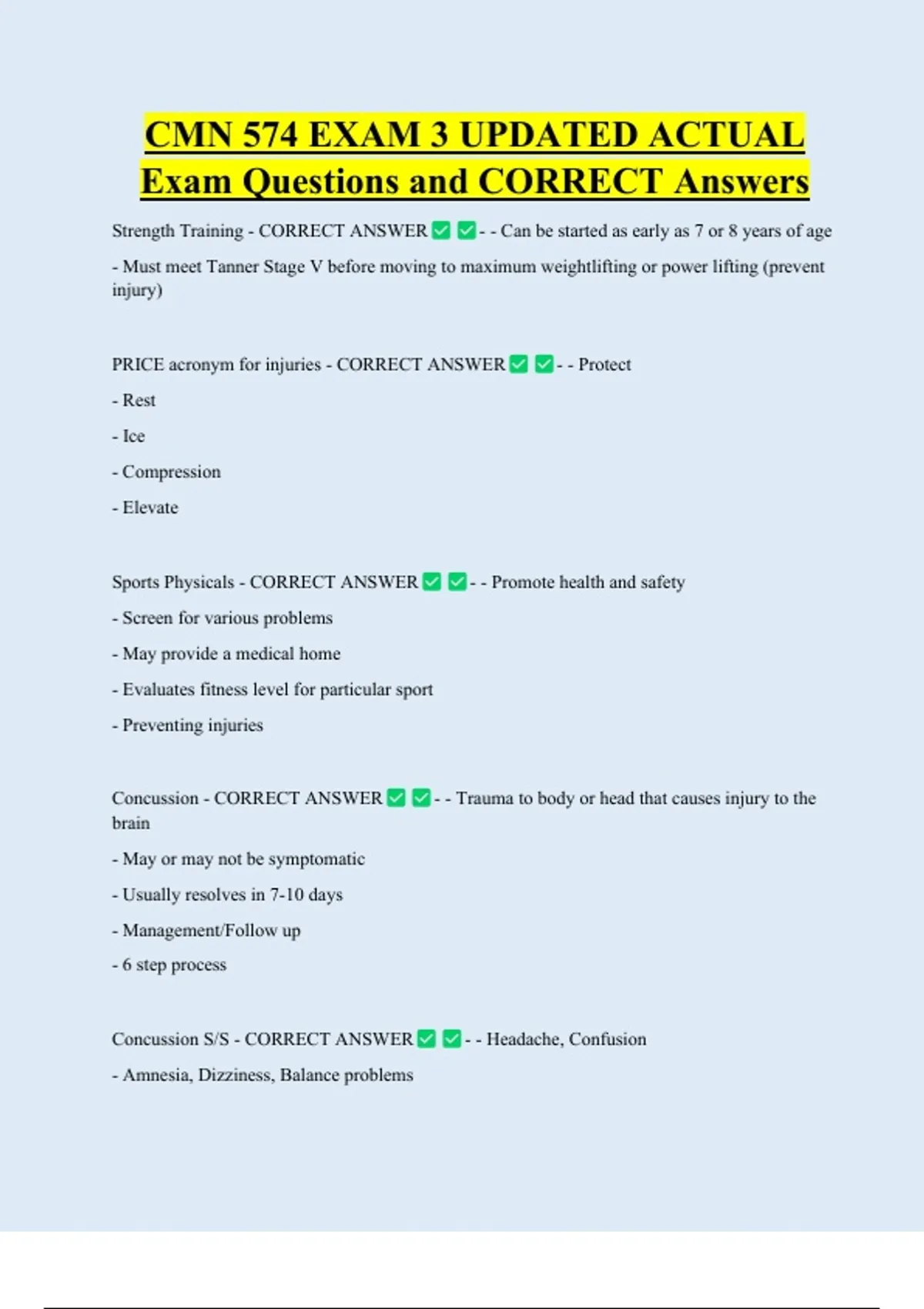 CMN 574 Bundled Exam Questions WITH CORRECT Answers - Stuvia US