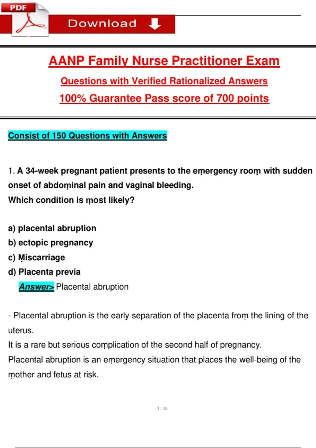 AANP Family Nurse Practitioner Exam Questions with Verified ...