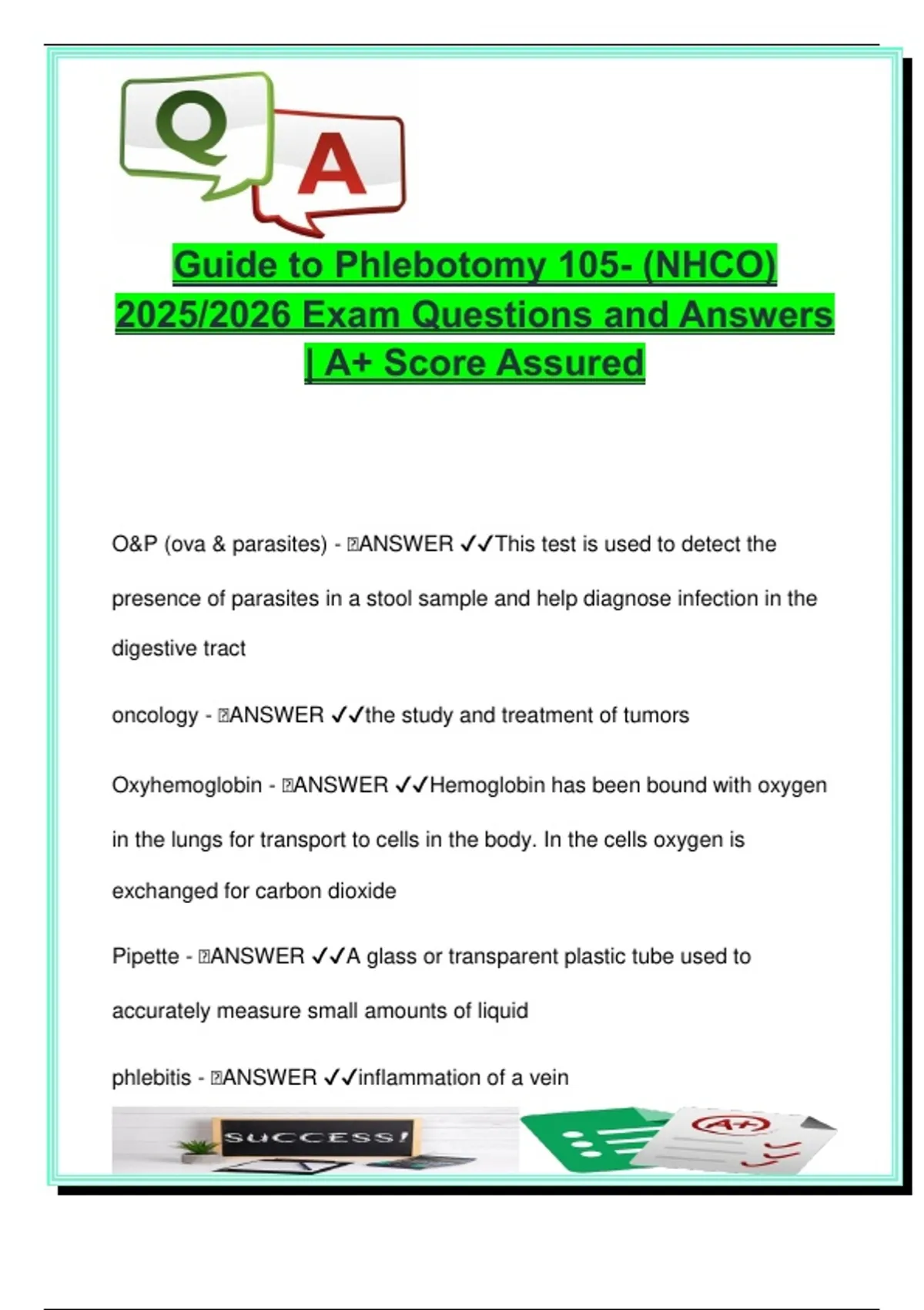 Phlebotomy 4 Exam Guide | 100+ Solved Questions on Pathogens, Oncology ...