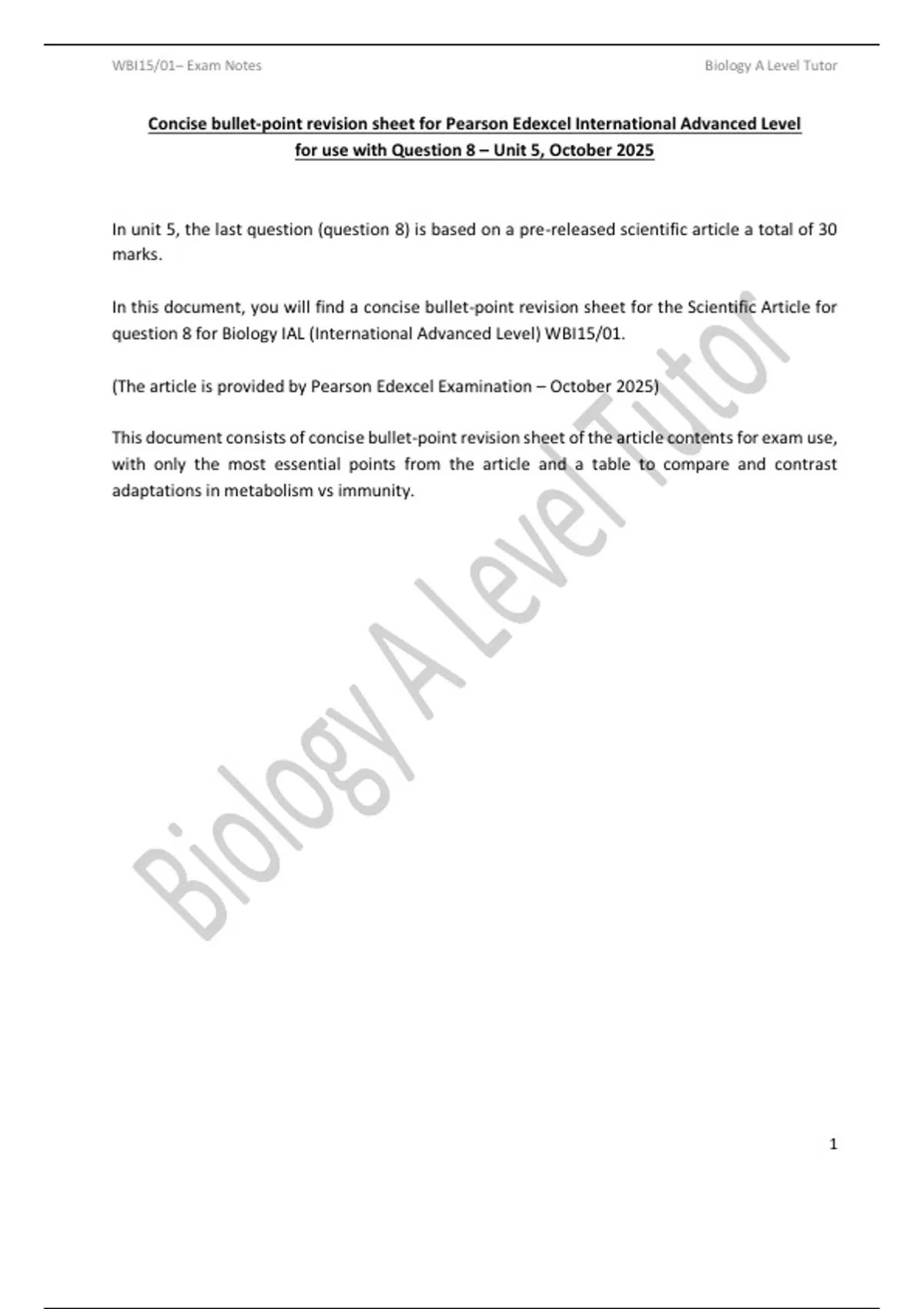 The main points of the Scientific Article - OCTOBER 2025 - IAL Biology ...