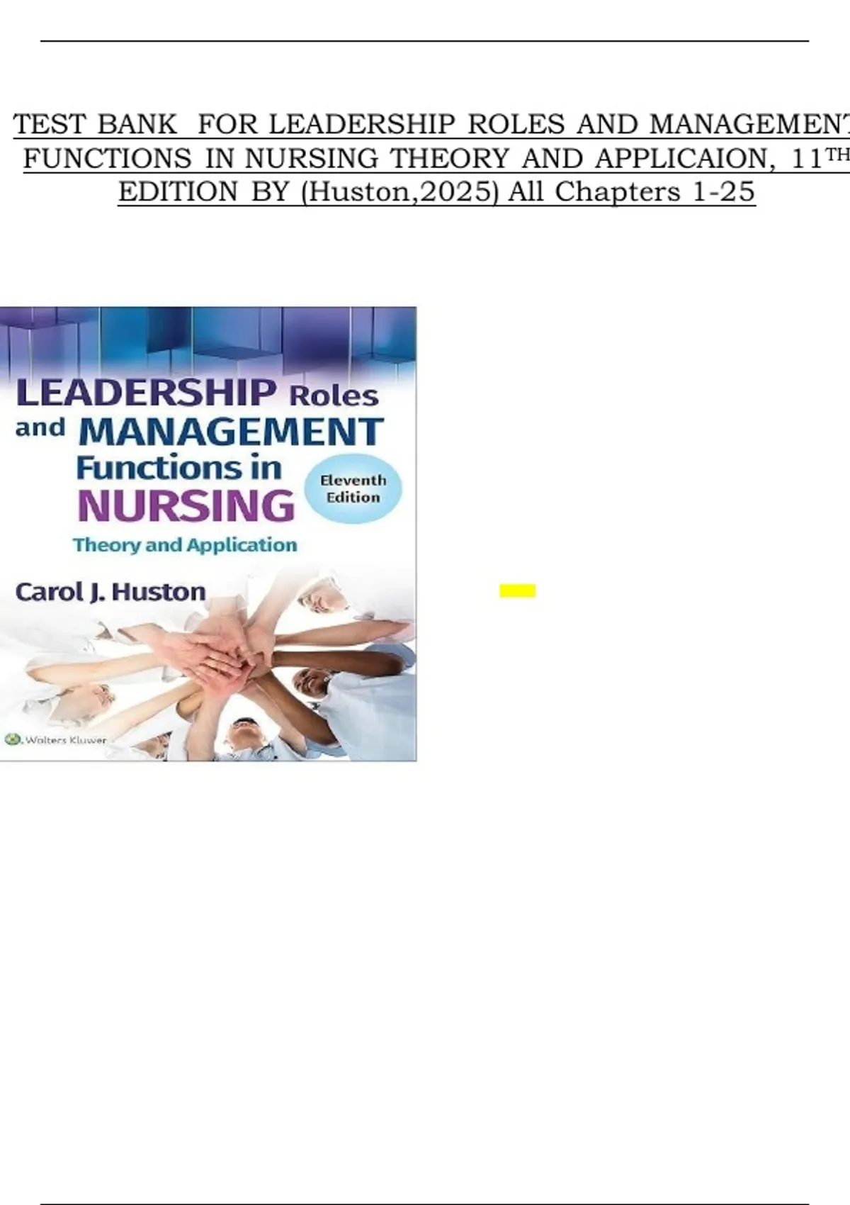Leadership Roles and Management Functions in Nursing: Theory and ...