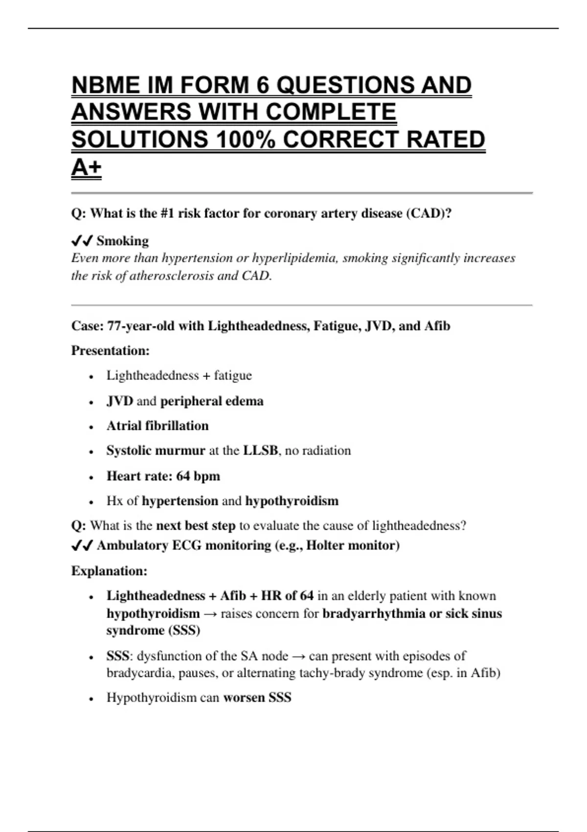NBME IM FORM 6 QUESTIONS AND ANSWERS WITH COMPLETE SOLUTIONS 100% ...