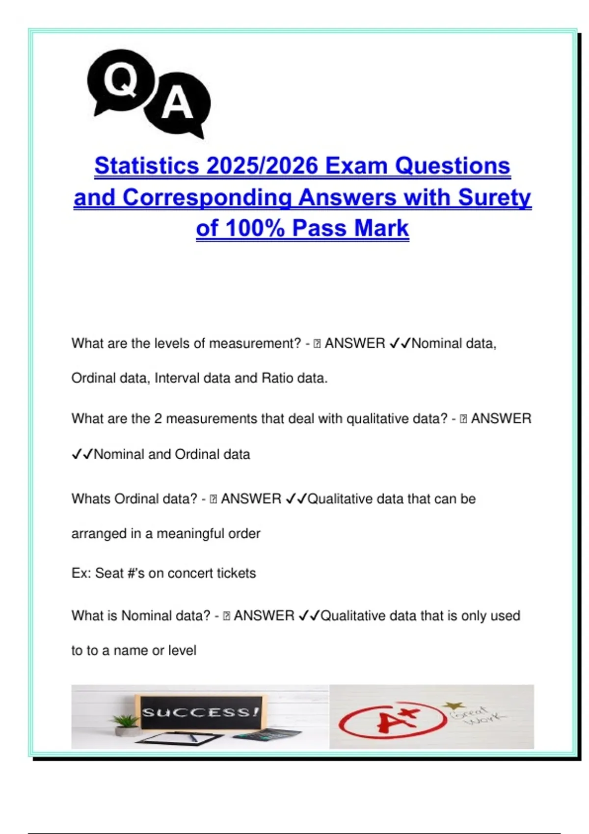 Statistics 2025/2026 – 35 Exam Questions on Data Types, Sampling Methods, Observational Studies ...