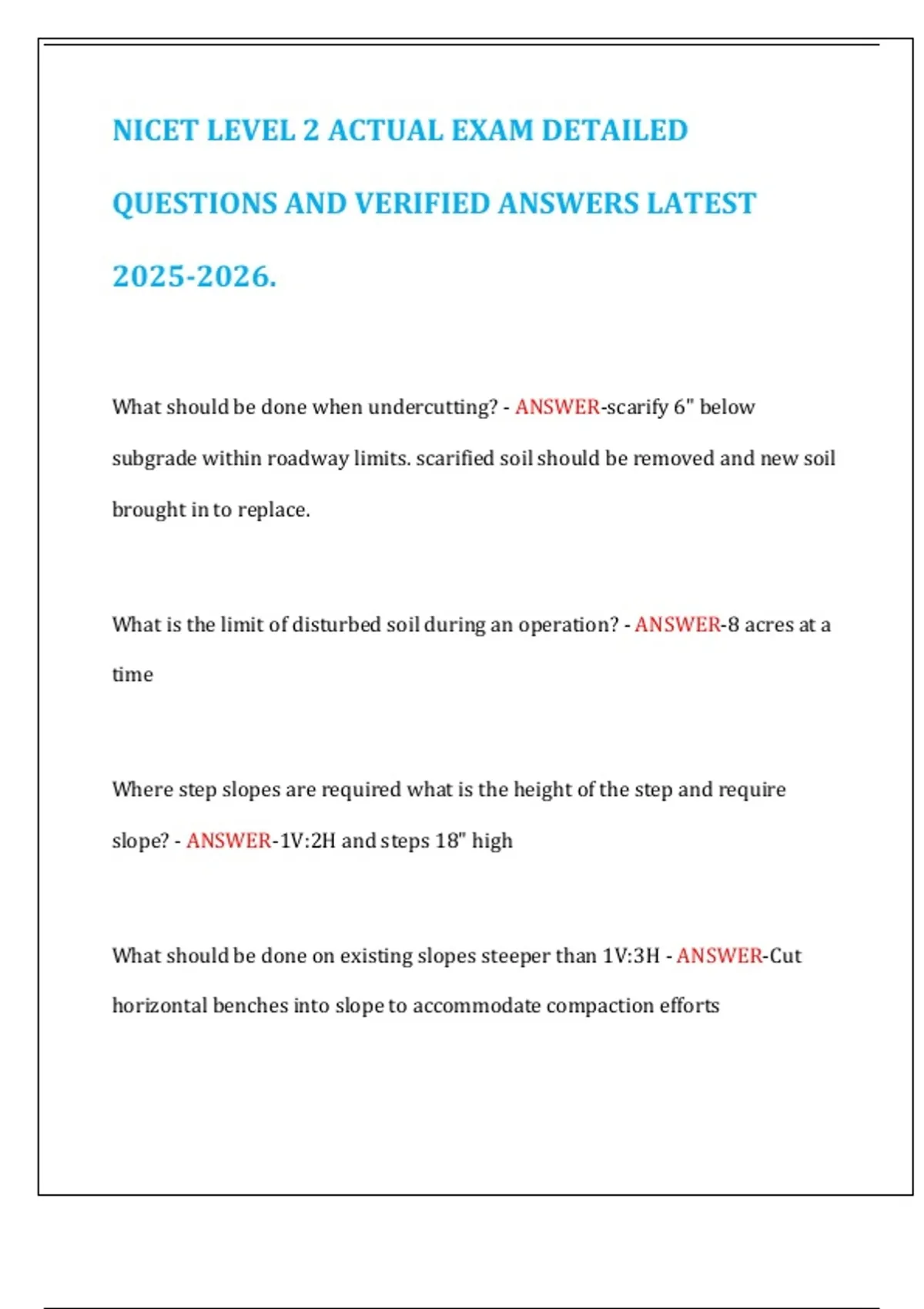 NICET Level 2 Exam Questions and Verified Answers () | Updated Study ...