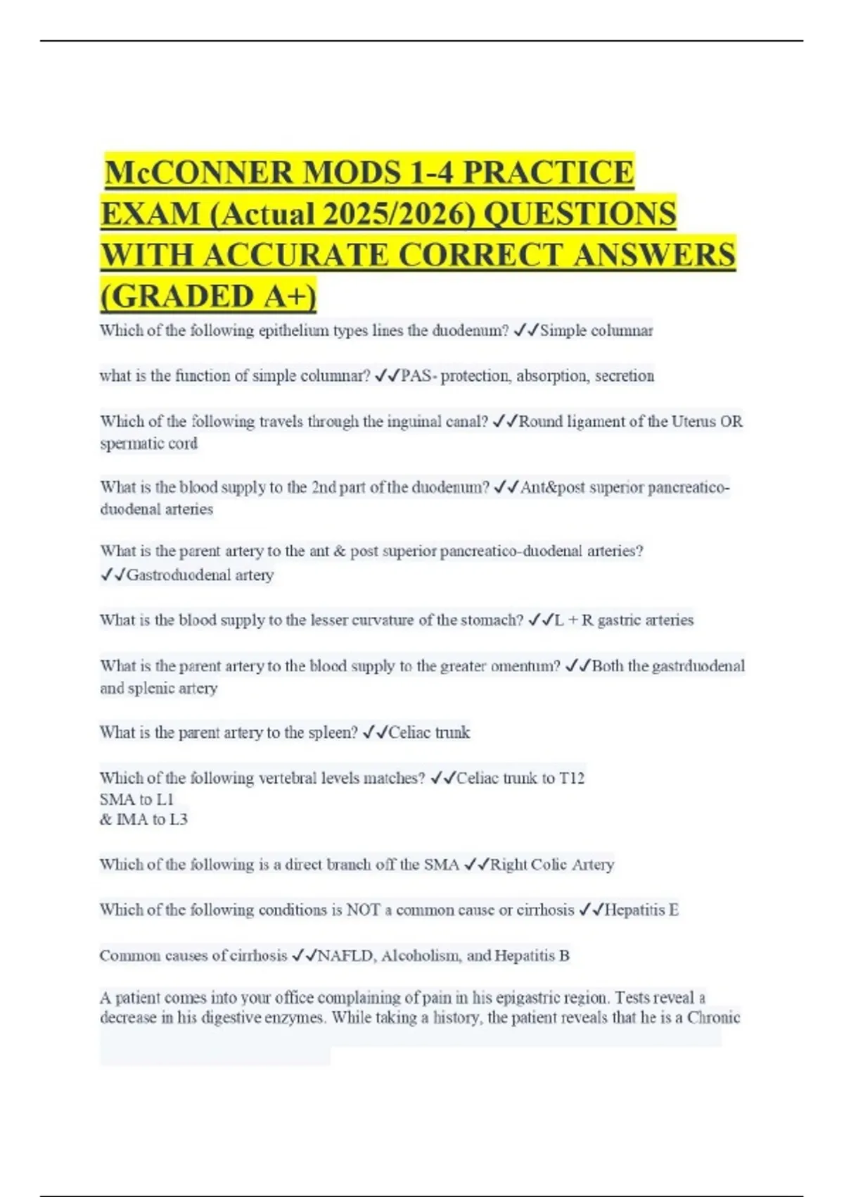 McCONNER MODS 1-4 PRACTICE EXAM (Actual 2025/2026) QUESTIONS WITH ...