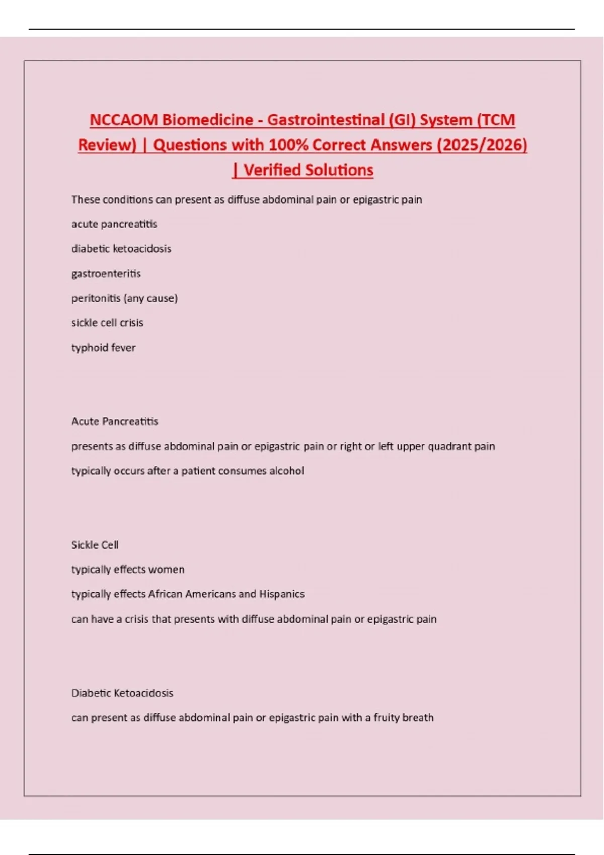 NCCAOM Biomedicine - Gastrointestinal (GI) System (TCM Review ...
