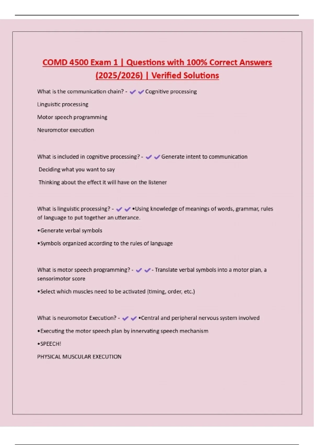 COMD 4500 Exam 1 | Questions with 100% Correct Answers (2025/2026 ...