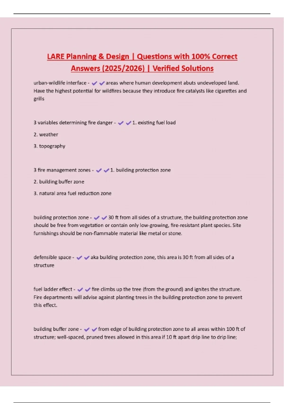 LARE Planning & Design | Questions with 100% Correct Answers (2025/2026 ...