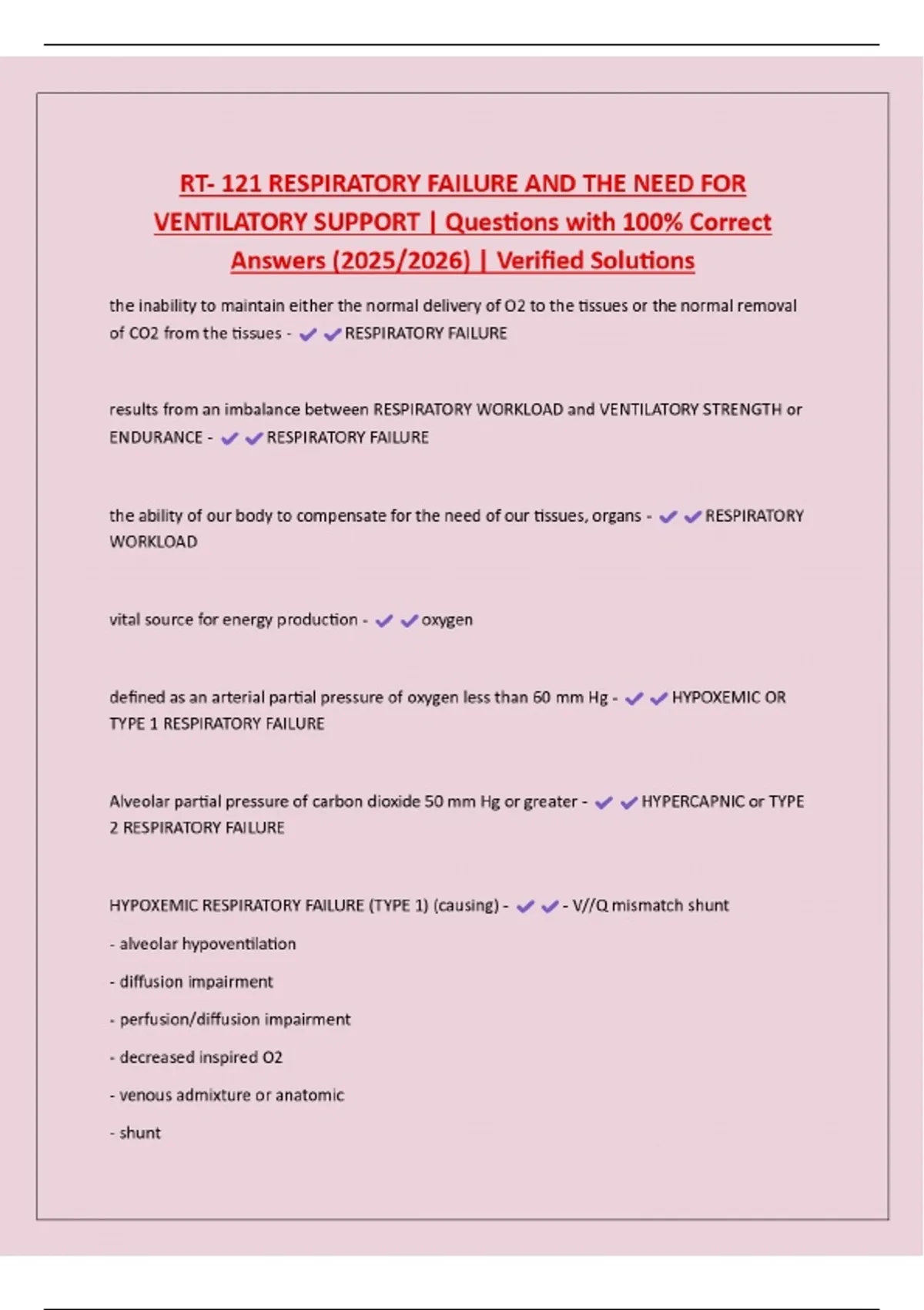 RT- 121 RESPIRATORY FAILURE AND THE NEED FOR VENTILATORY SUPPORT ...
