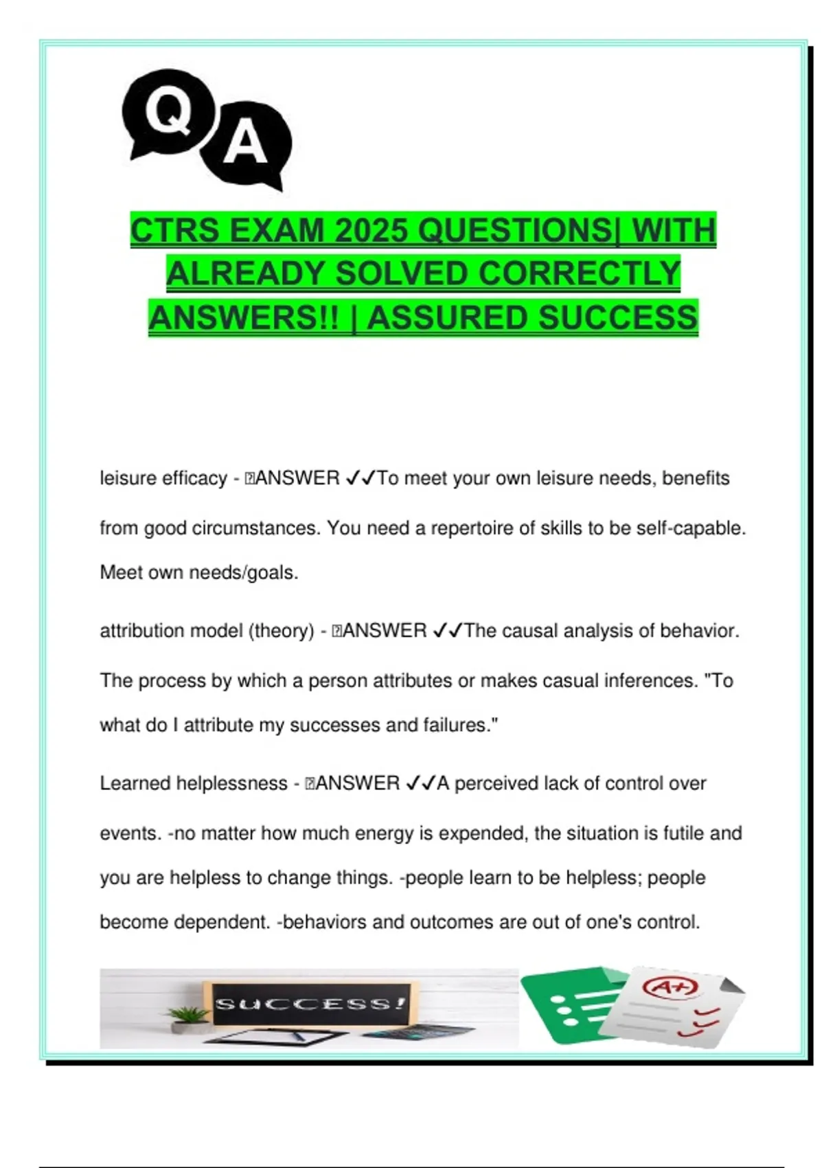CTRS Exam Complete Study Guide 2025/2026 – 300+ Solved Q&A on TR Models ...