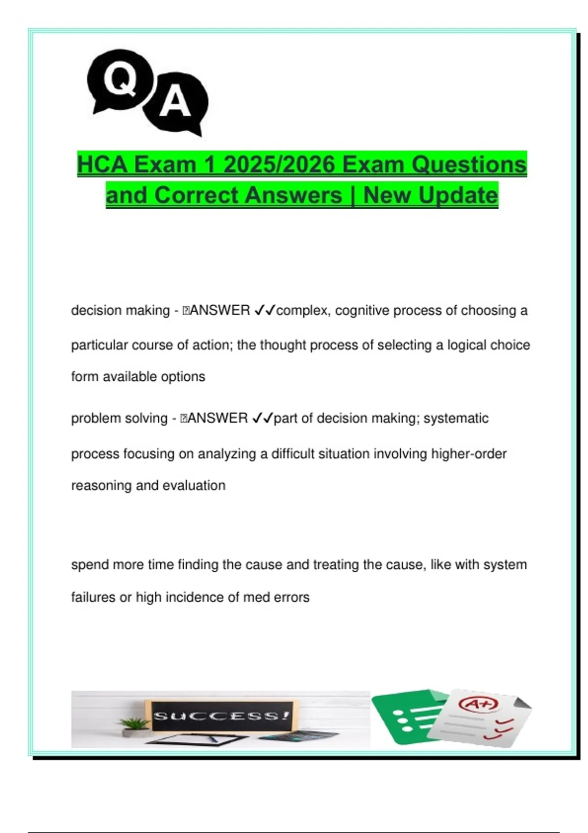 HCA Exam 1 2025/2026 – 120 Verified Questions and Answers on Leadership ...