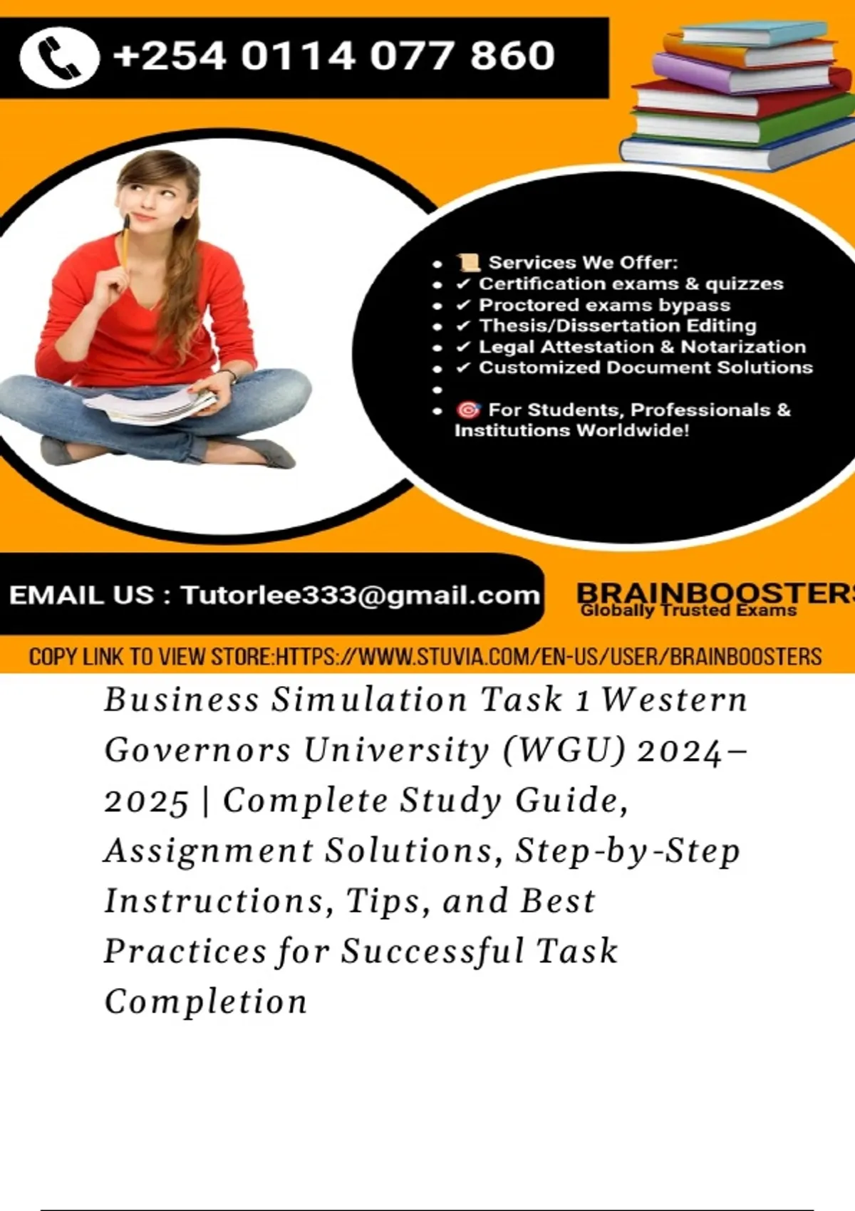 Business Simulation Task 1 Western Governors University (WGU) 2024–2025 | Complete Study Guide ...