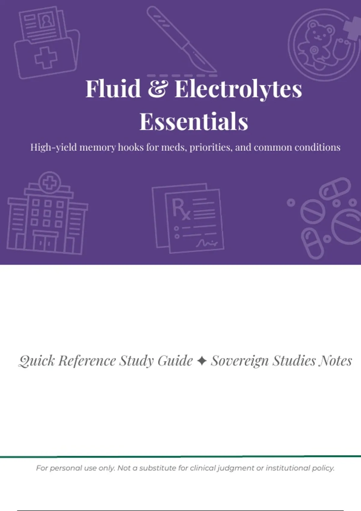 Summary Fluid & Electrolytes Nursing Essentials — NCLEX & Clinical ...
