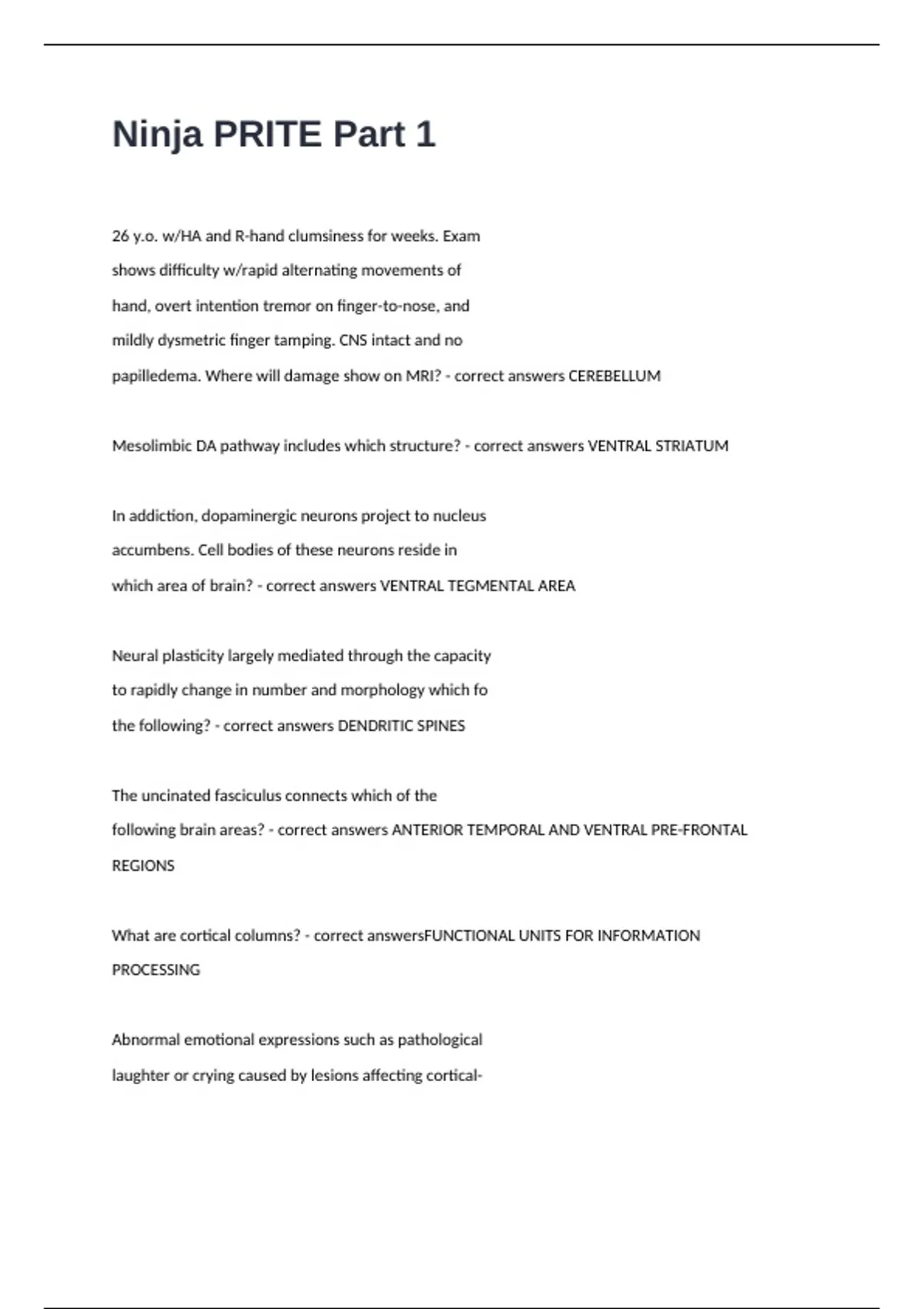 Ninja PRITE Part 1 Comprehensive Practice Exam 100% Verified Covers All ...