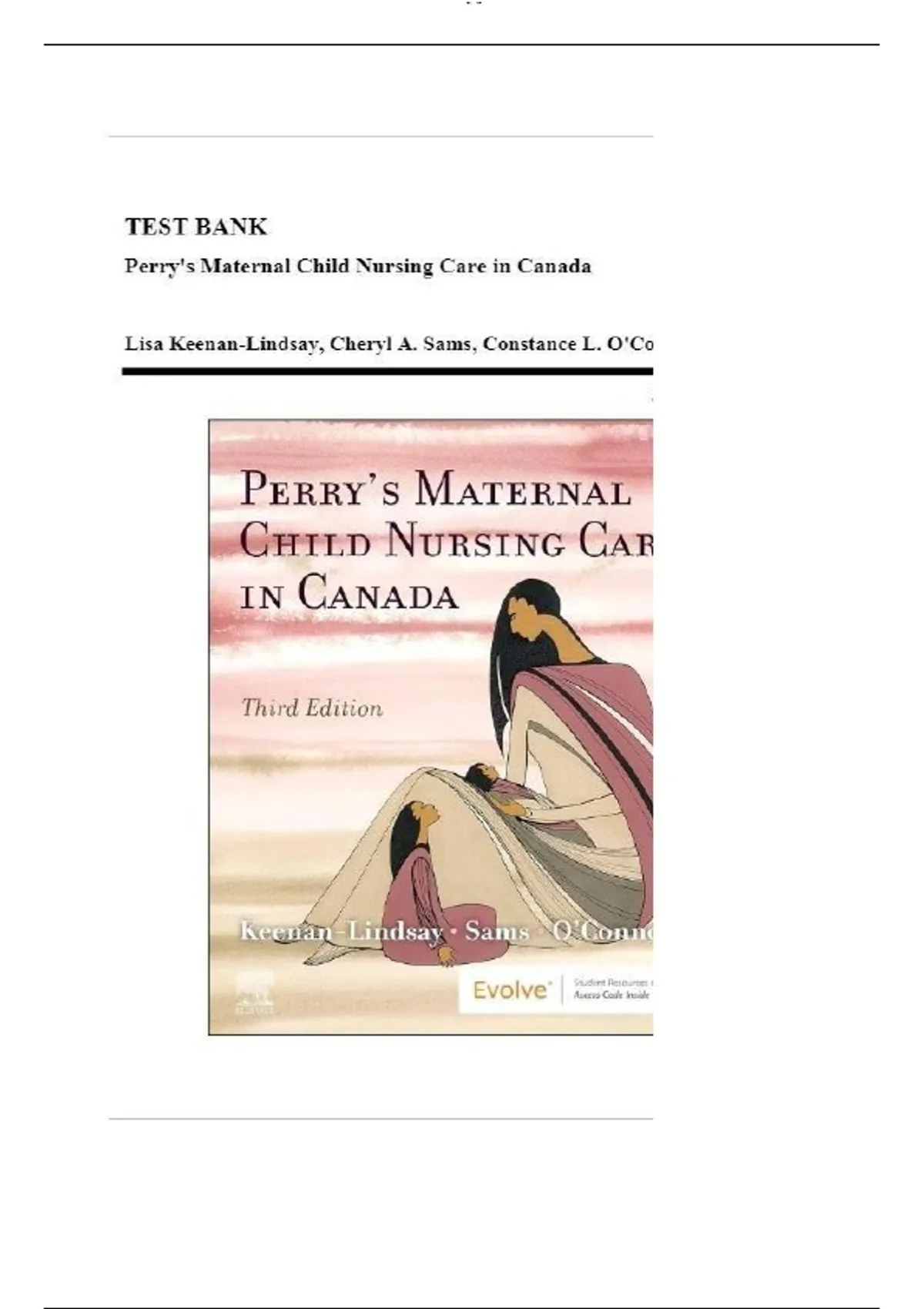 Test Bank – Maternal Child Nursing Care, 3rd Canadian Edition by Keenan ...