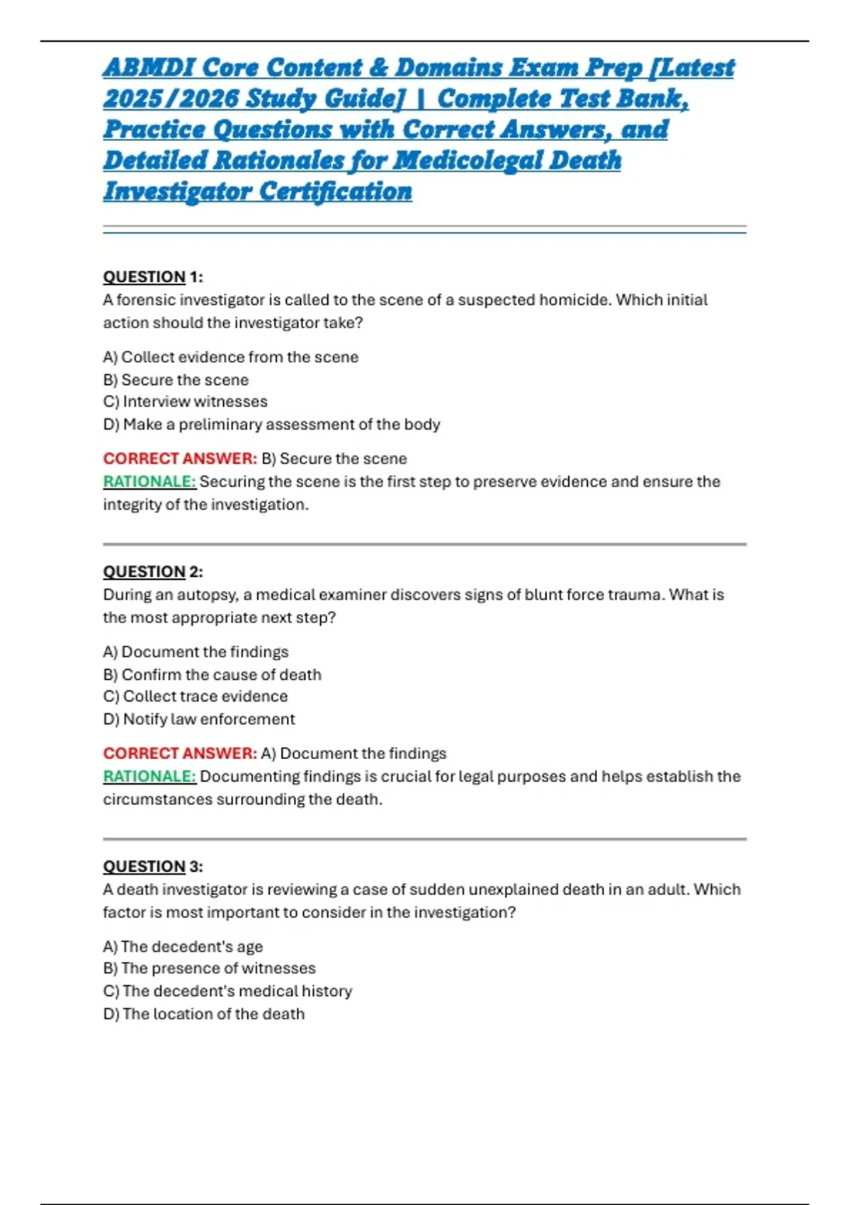ABMDI Core Content & Domains Exam Prep [Latest 2025/2026 Study Guide ...
