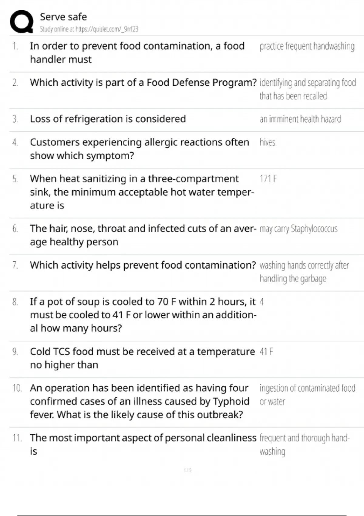 ServSafe Certification / Practice Exam & Study Guide / 2025 Update ...